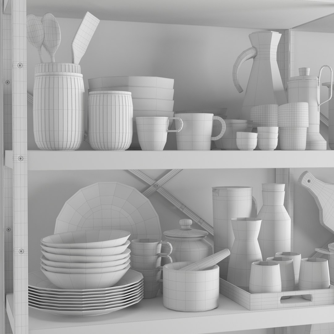 3D Kitchenware Tableware 03 Model - TurboSquid 1534038