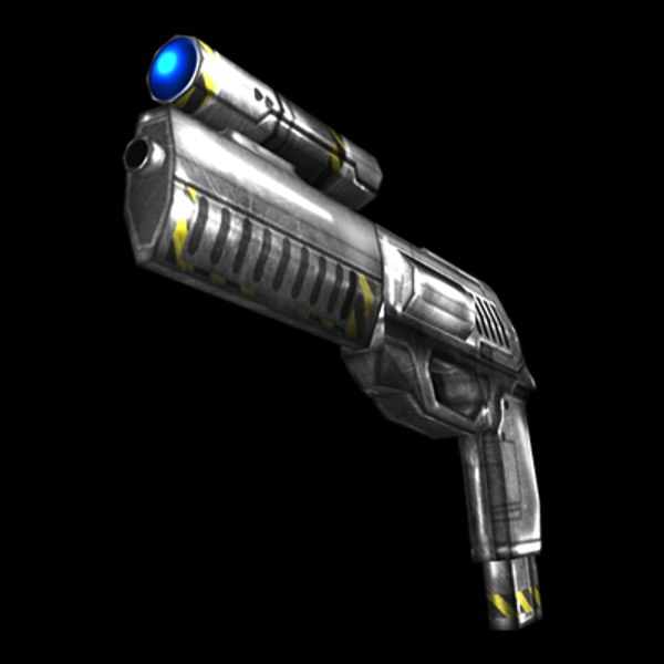 sci-fi revolver weapon pistol 3d 3ds