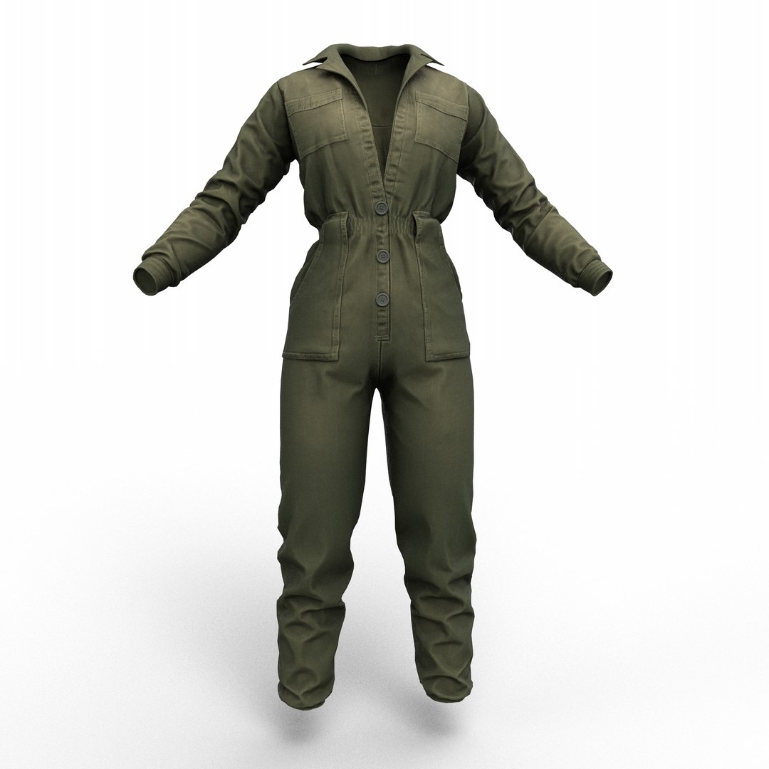3D Woman Overalls Game Ready Model - TurboSquid 1833077