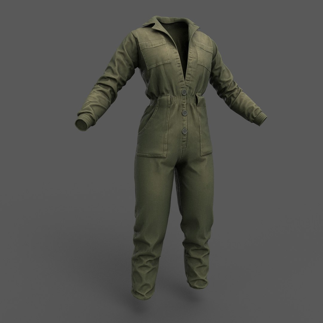 3D Woman Overalls Game Ready Model - TurboSquid 1833077