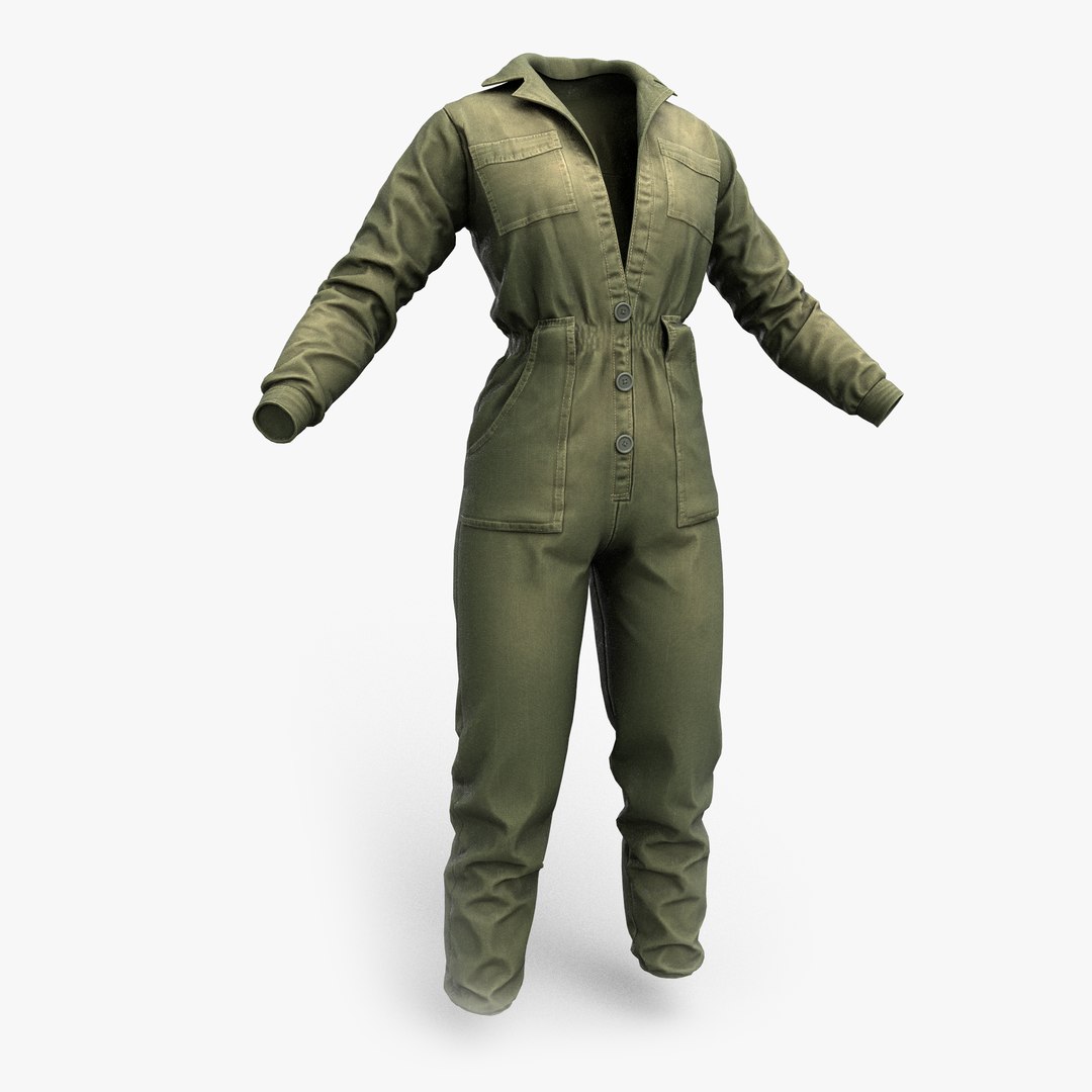 3D Woman Overalls Game Ready model - TurboSquid 1833077