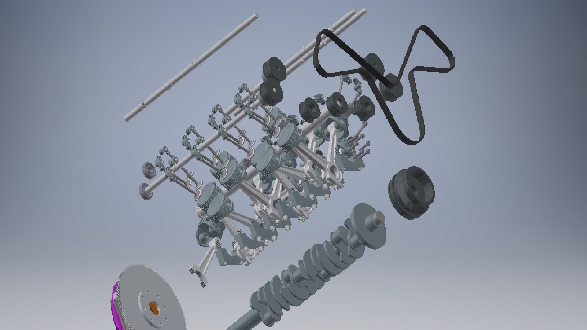 3D W16 Crankshaft Engine - TurboSquid 2211020