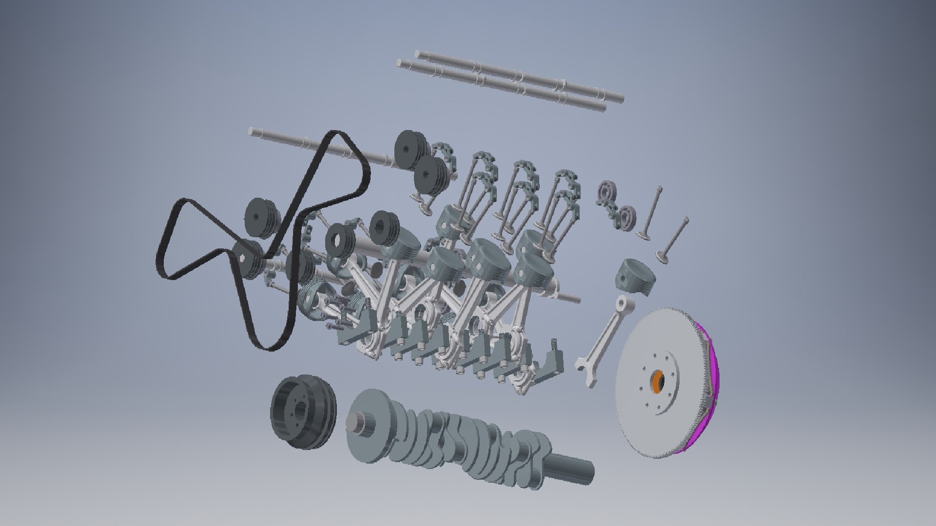 3D W16 Crankshaft Engine - TurboSquid 2211020