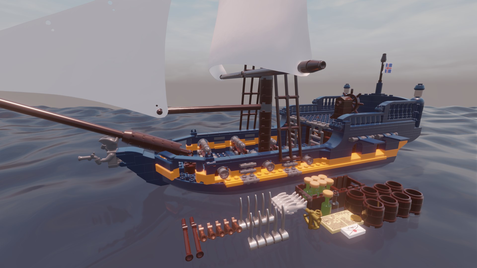 3D LEGO BRITISH SLOOP - THE HUNTSMAN - Rogue Film Productions 3D Model ...