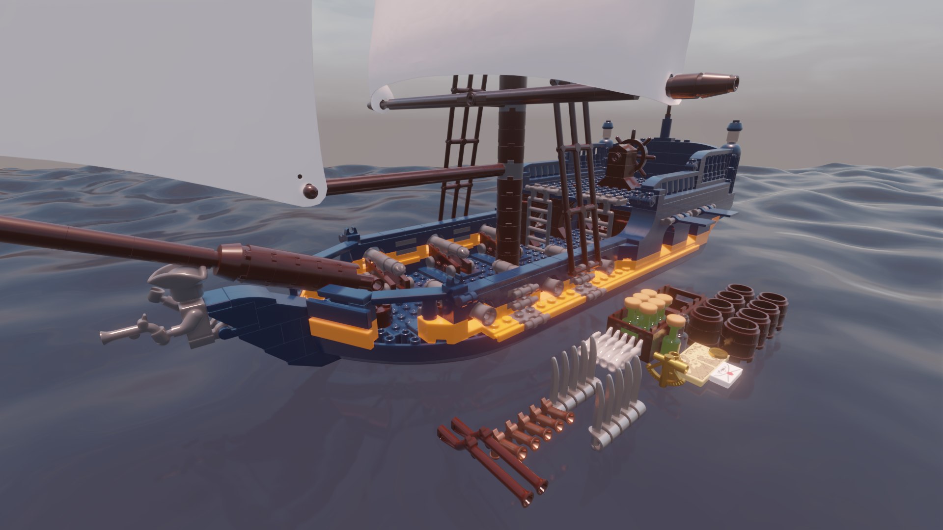 3D LEGO BRITISH SLOOP - THE HUNTSMAN - Rogue Film Productions 3D Model ...