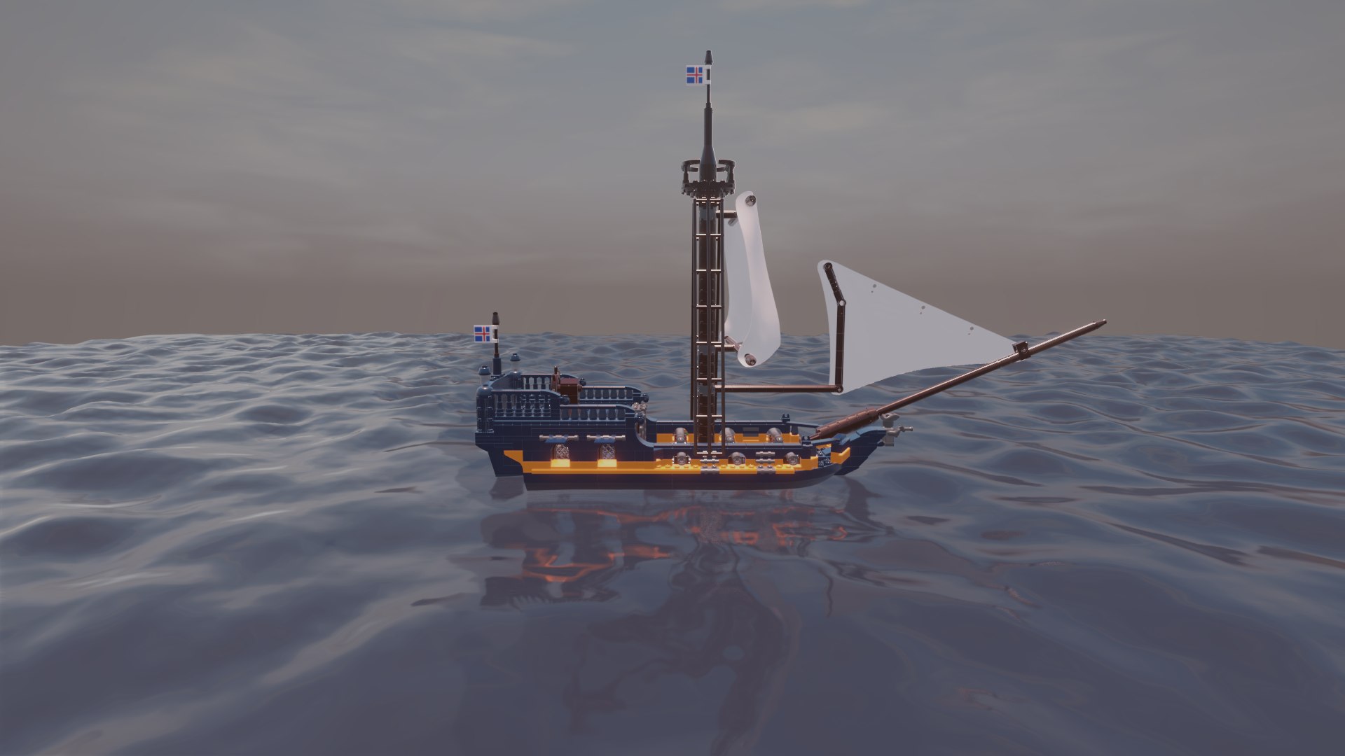 3D LEGO BRITISH SLOOP - THE HUNTSMAN - Rogue Film Productions 3D Model ...