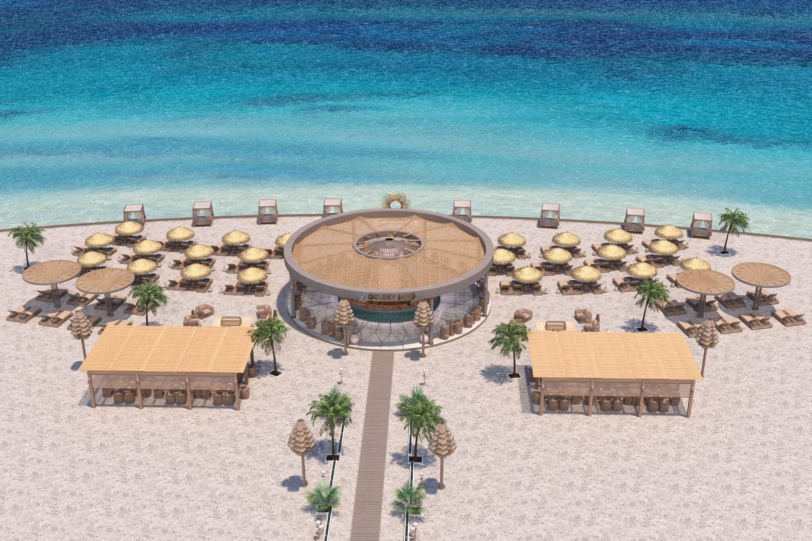 Golden Sand Beach Club Restaurant Bar 3D - TurboSquid 1954047