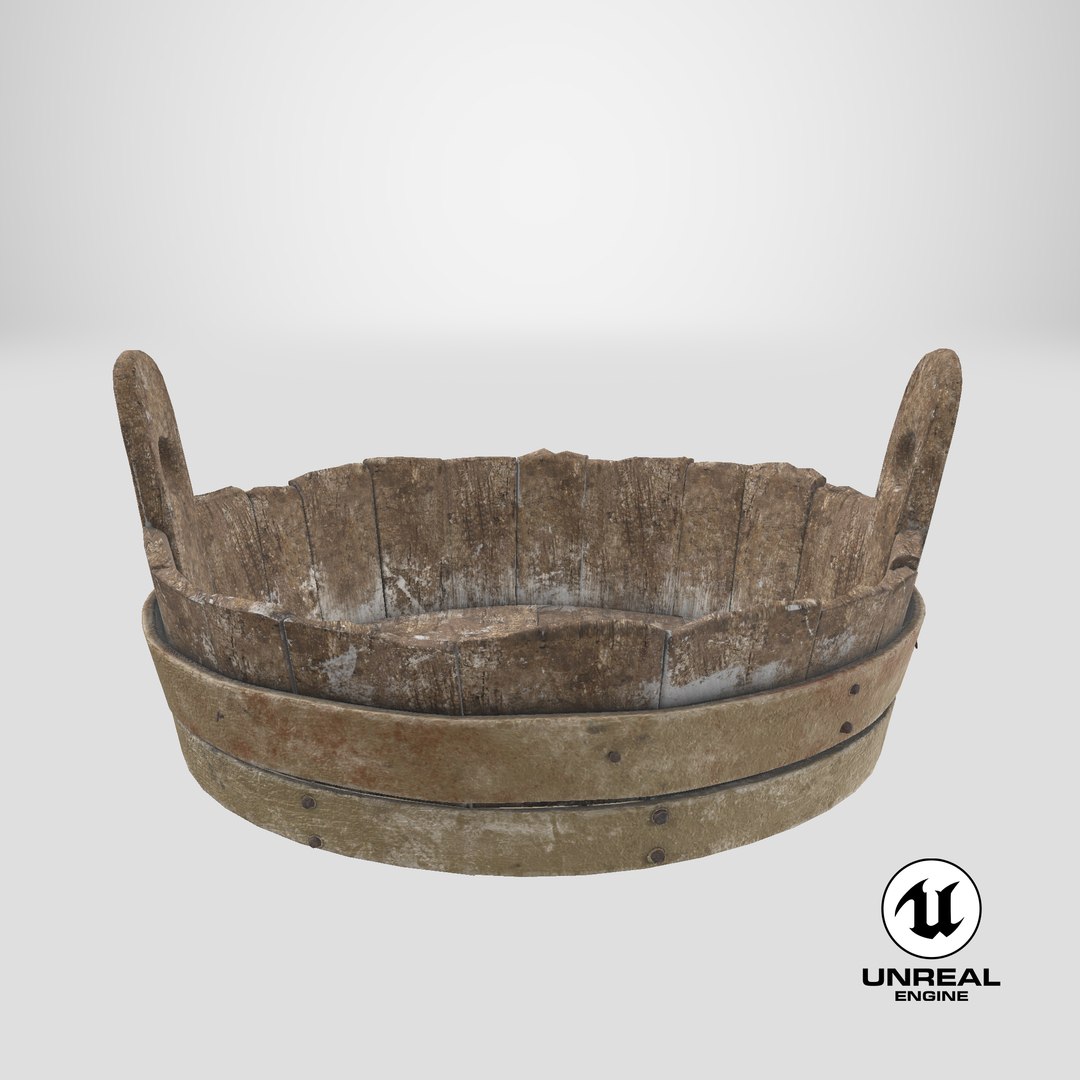 3d medieval wash tub 01