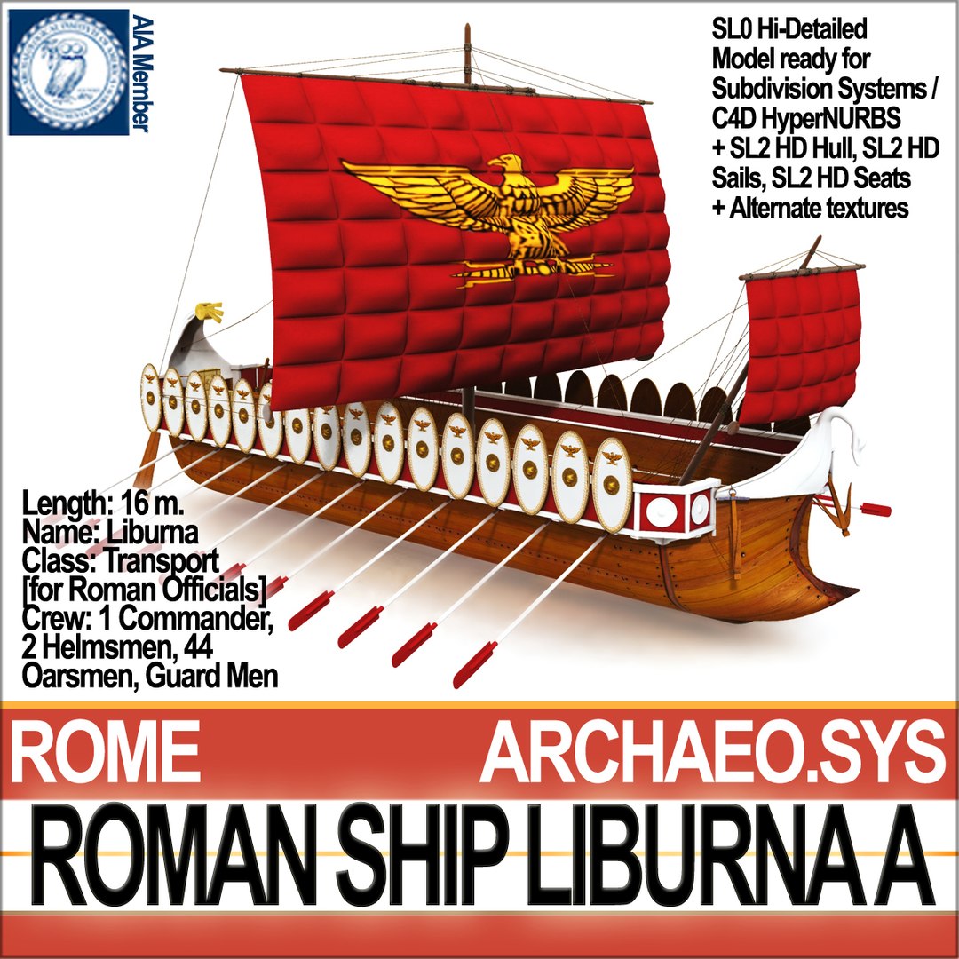 C4d Ancient Roman Ship Liburna