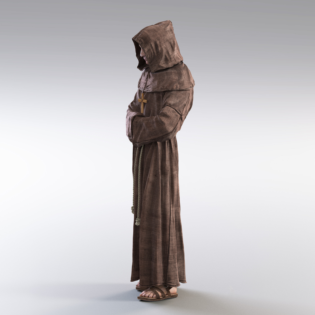3d model medieval monk