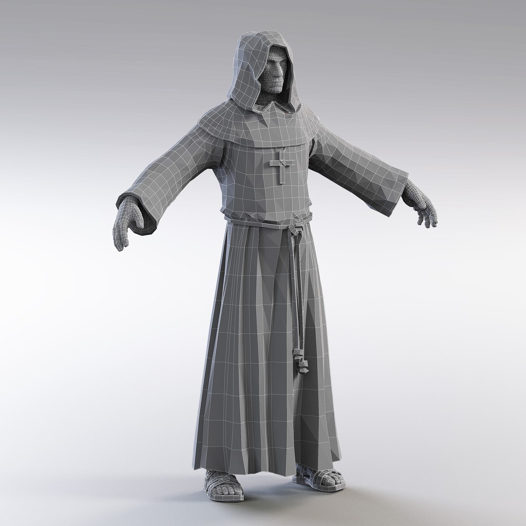 3d Model Medieval Monk