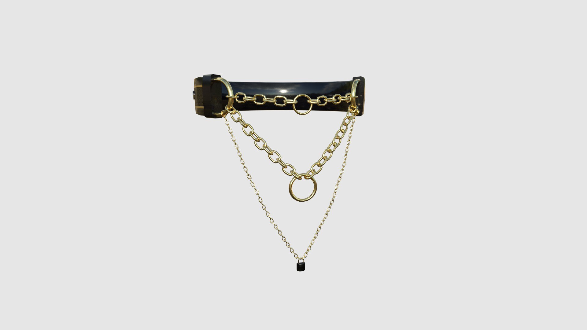 Choker Collar C02 Black Gold - Character Design Punk Gothic 3D model ...