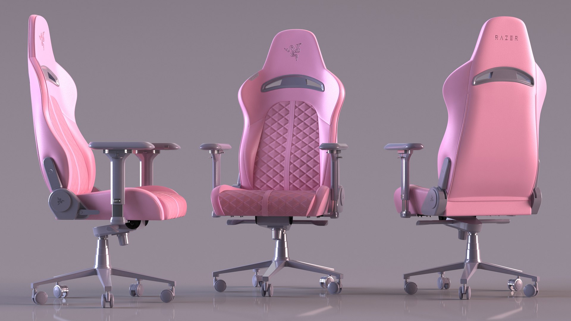 3D Gaming Chair Razer Enki Quartz Pink Model - TurboSquid 2114162