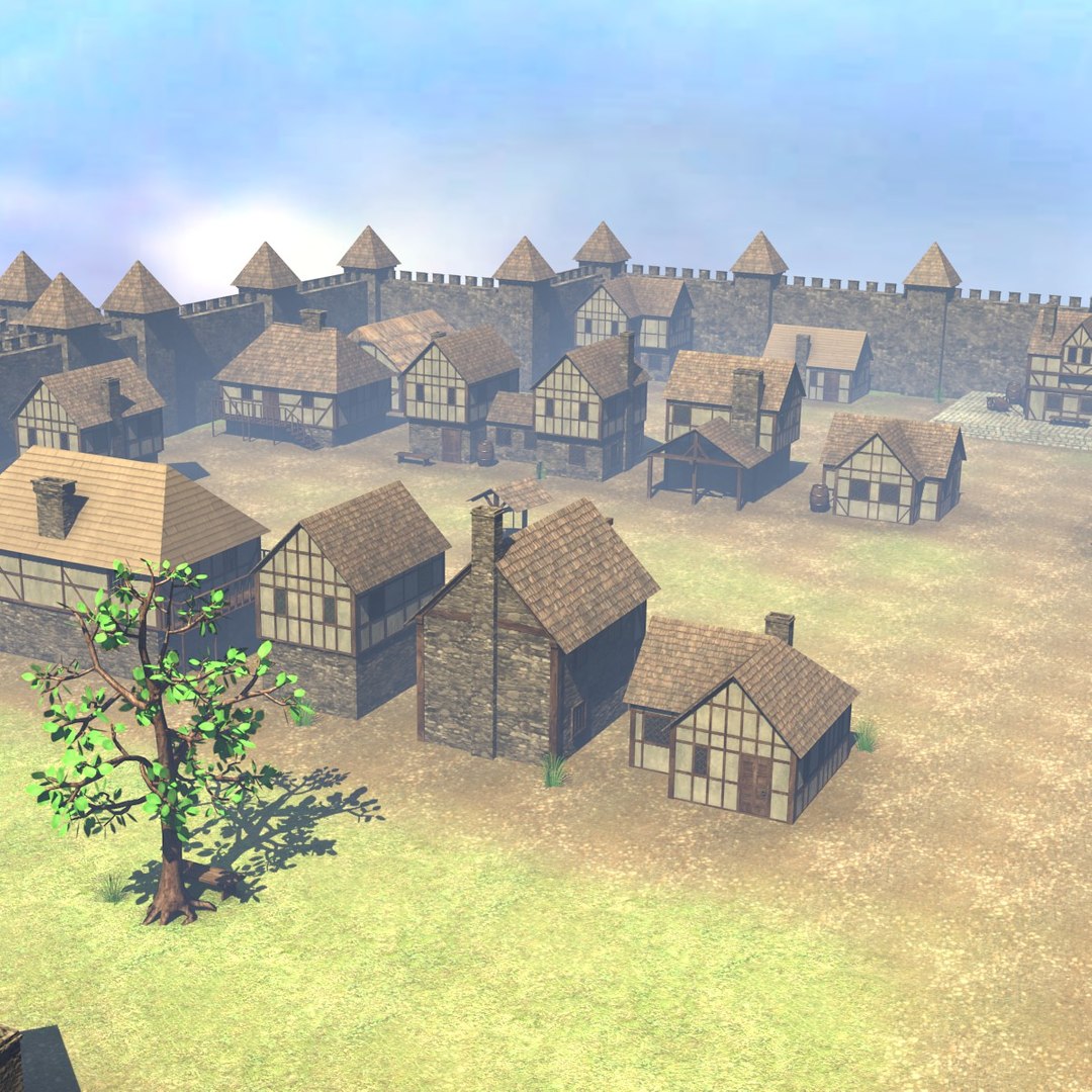 3d Medieval Town Model