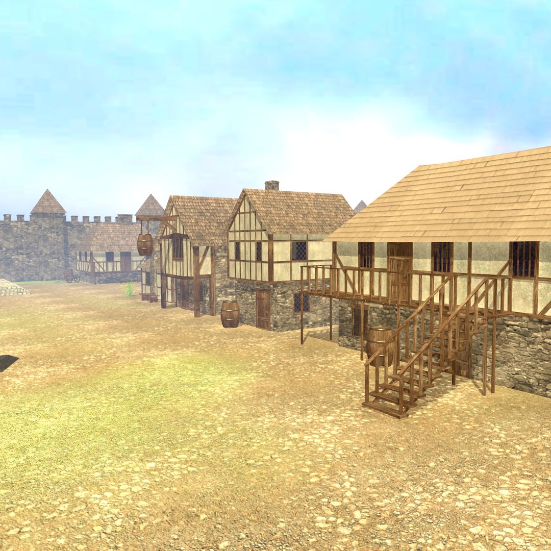 3d Medieval Town Model