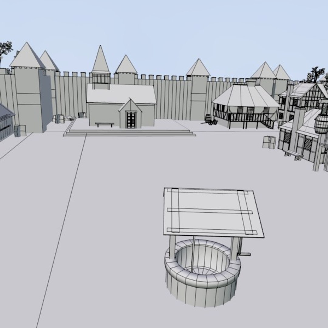 3d Medieval Town Model