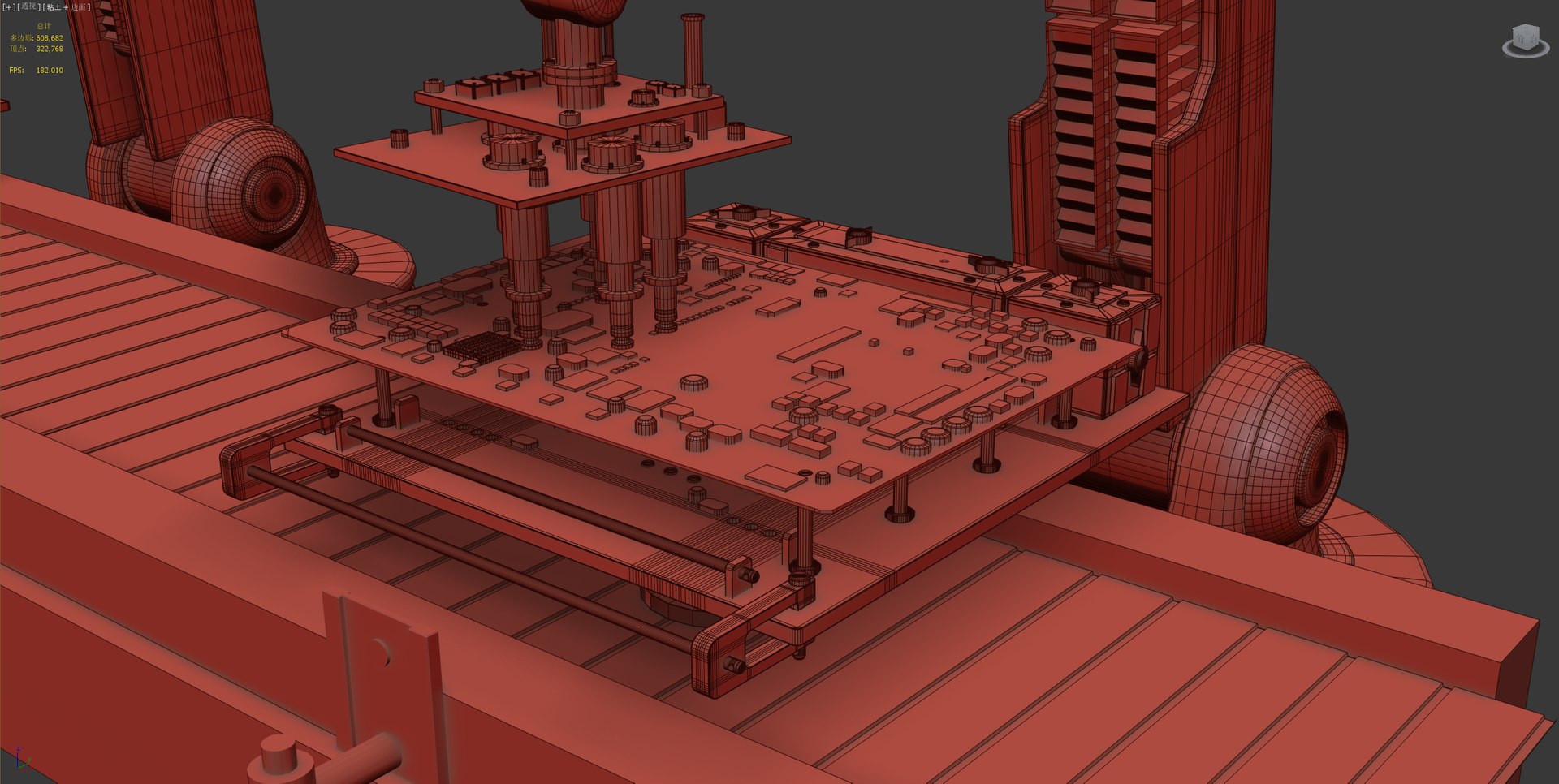 3D Robotic arm console Robotic automation Chip manufacturing Circuit ...