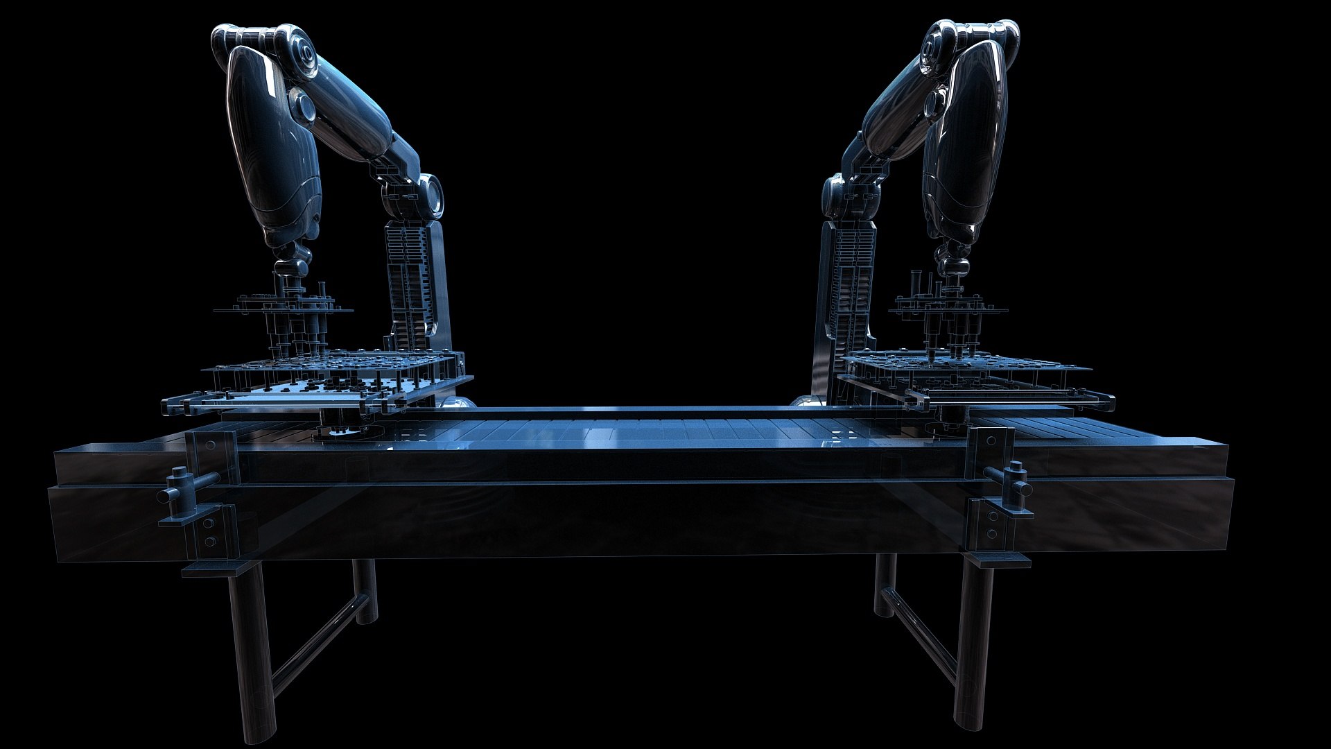 3D Robotic arm console Robotic automation Chip manufacturing Circuit ...