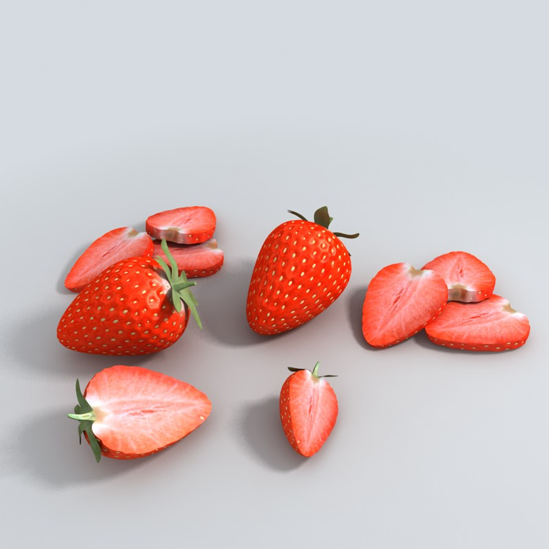 Realistic Strawberry 3d Model