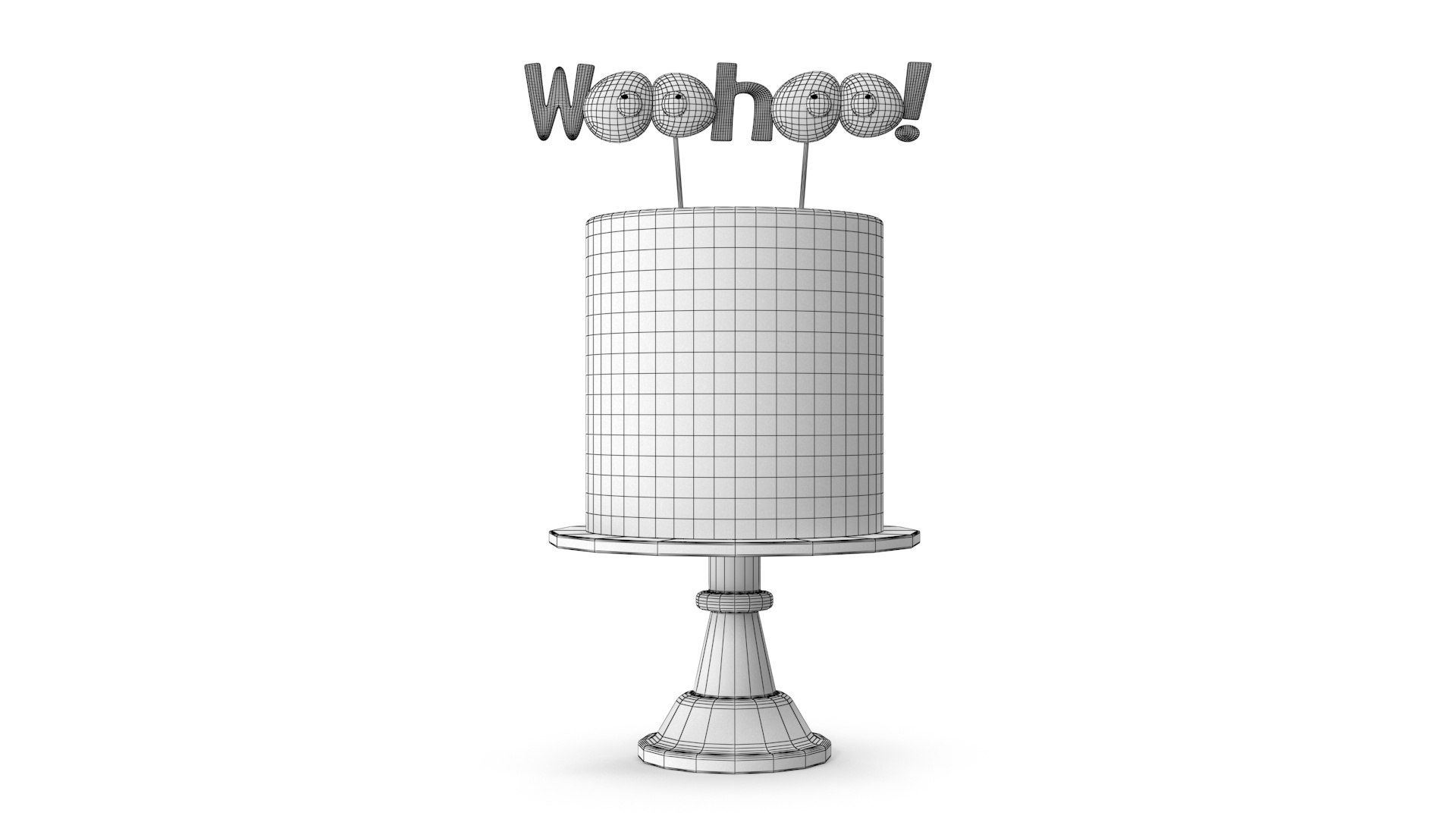 3D Halloween Black Cake With Woohoo Topper Model - TurboSquid 1792837