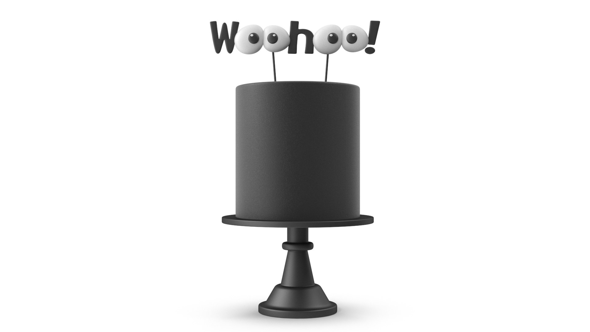 3D Halloween Black Cake With Woohoo Topper Model - TurboSquid 1792837