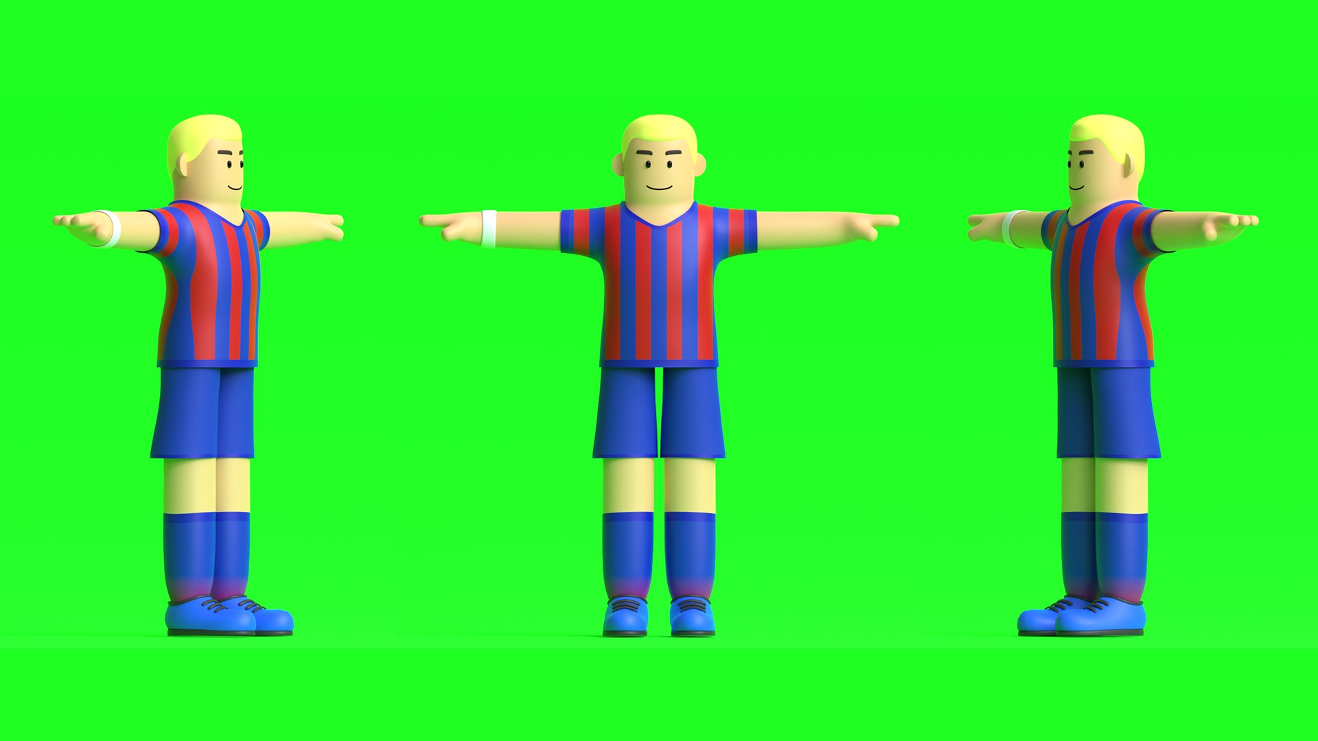 Minimal Soccer Player 3D Cartoon Character 3D Model - TurboSquid 1794754