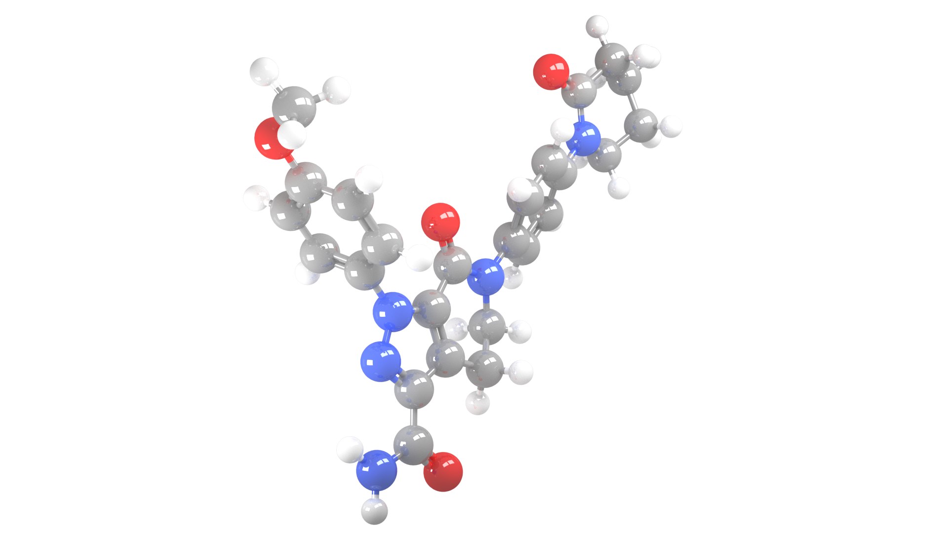 3D Apixaban - C25H25N5O4 Molecular Structure - TurboSquid 1743133