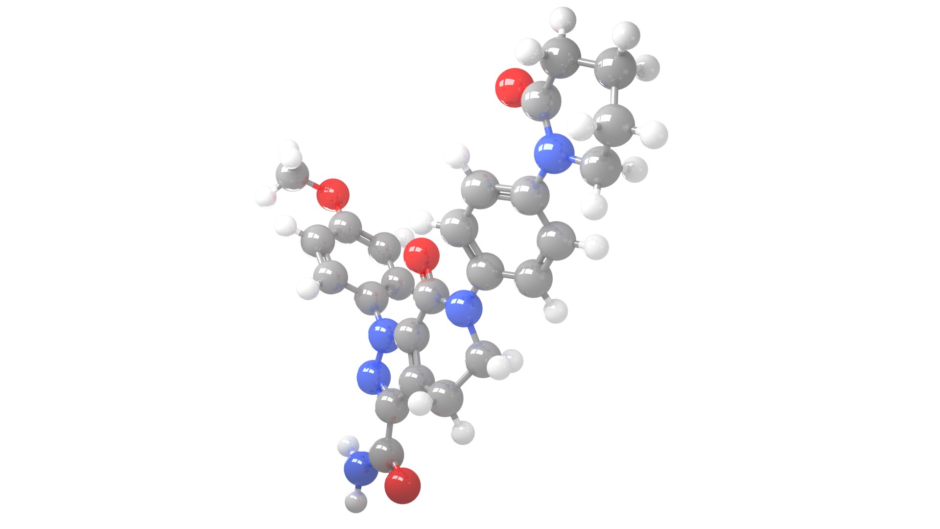 3D Apixaban - C25H25N5O4 Molecular Structure - TurboSquid 1743133