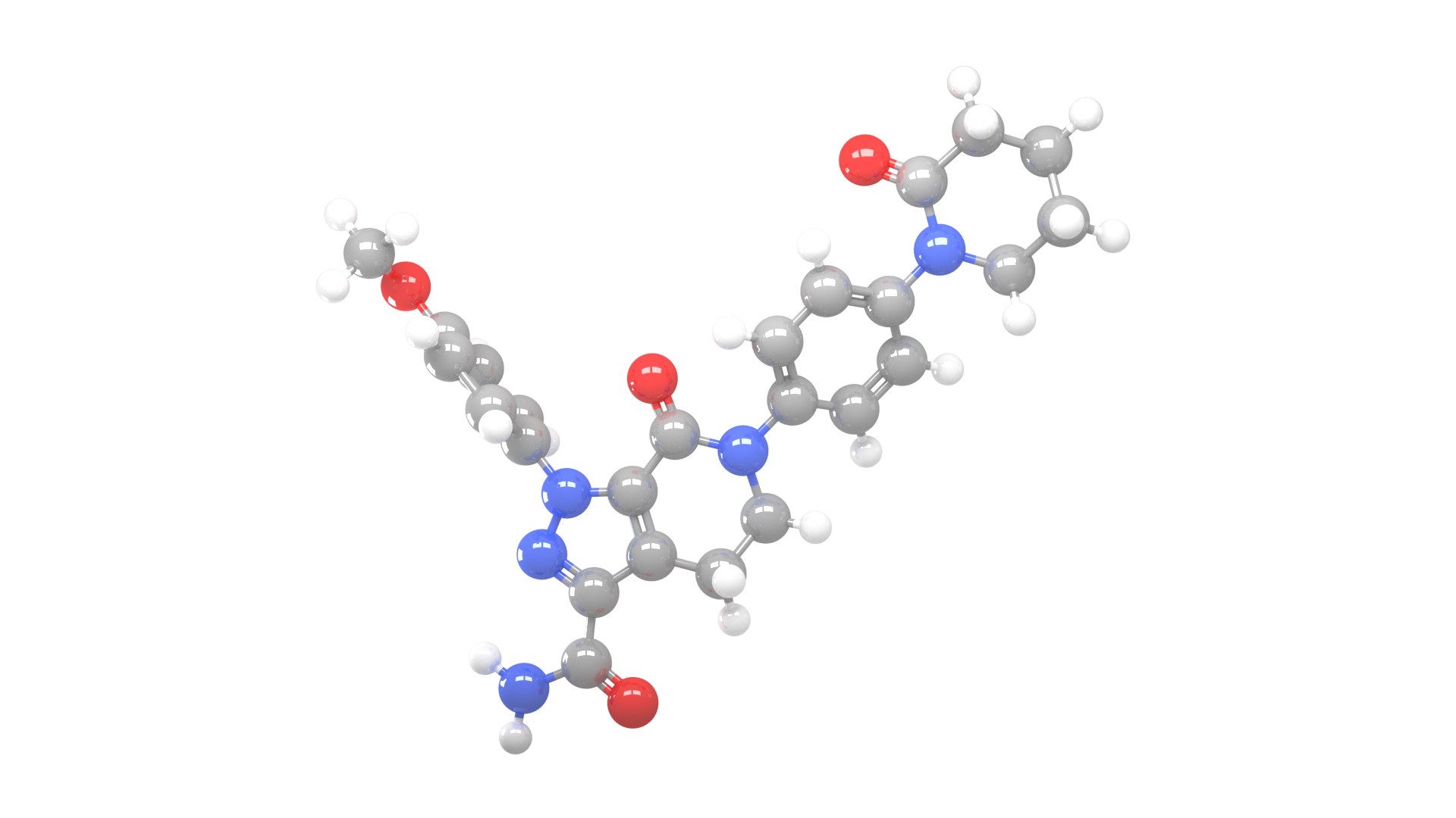 3D Apixaban - C25H25N5O4 Molecular Structure - TurboSquid 1743133