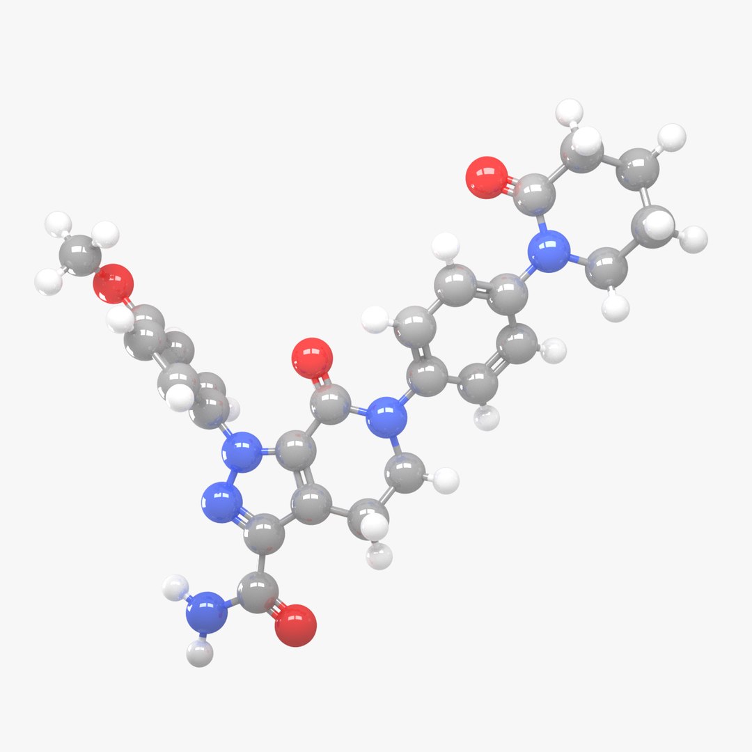 3D Apixaban - C25H25N5O4 Molecular Structure - TurboSquid 1743133