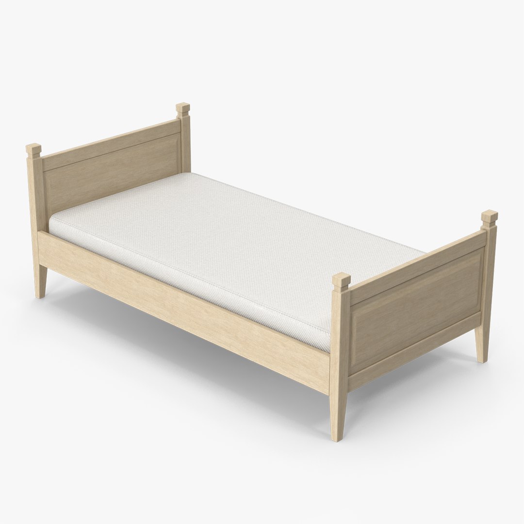 3D Wooden Bed model - TurboSquid 2065282