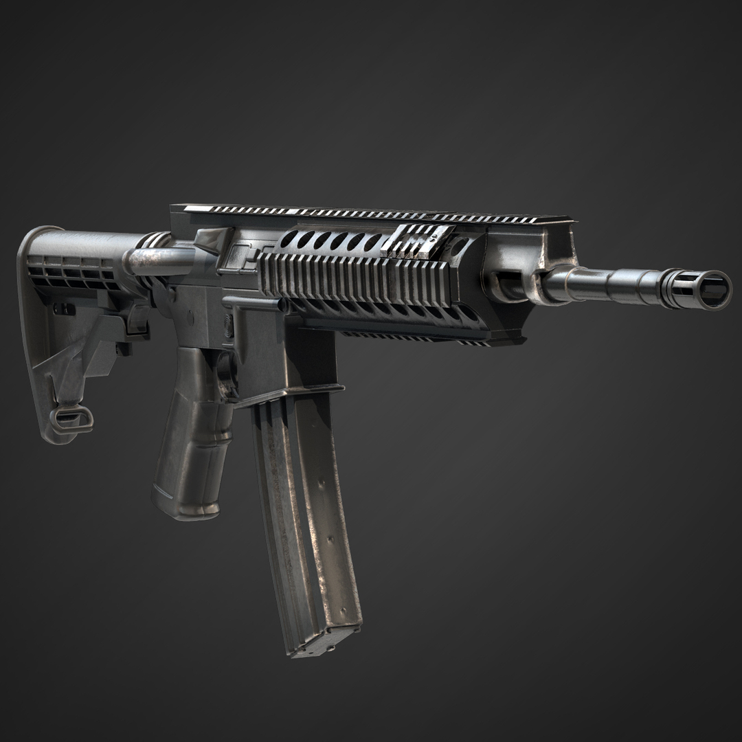 assault rifle barret rec7 3d obj
