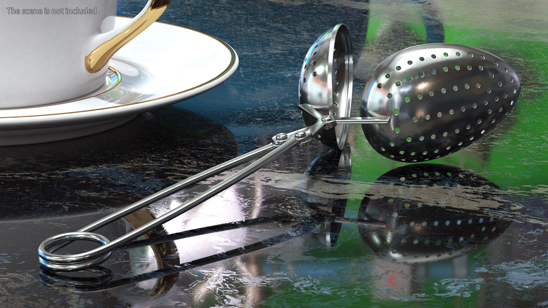Stainless Steel Tea Infuser Spoon Open model - TurboSquid 1771389