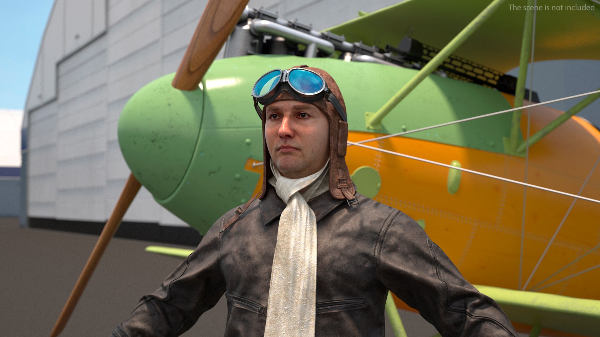 3D Vintage Pilot In Uniform A-Pose - TurboSquid 2237079