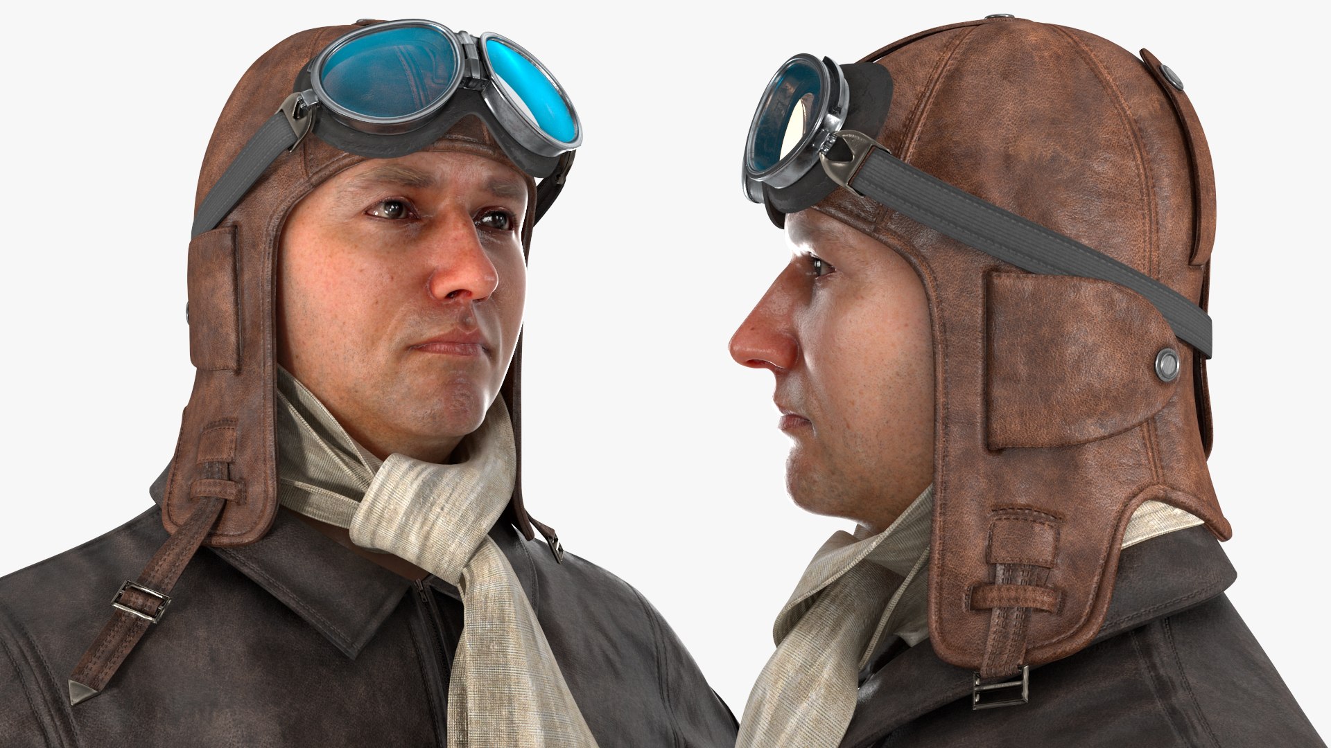 3D Vintage Pilot In Uniform A-Pose - TurboSquid 2237079