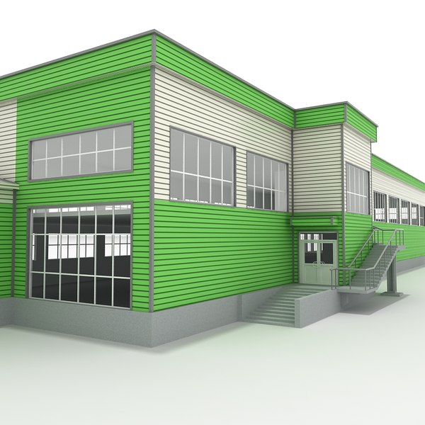 3d factory building 05 model
