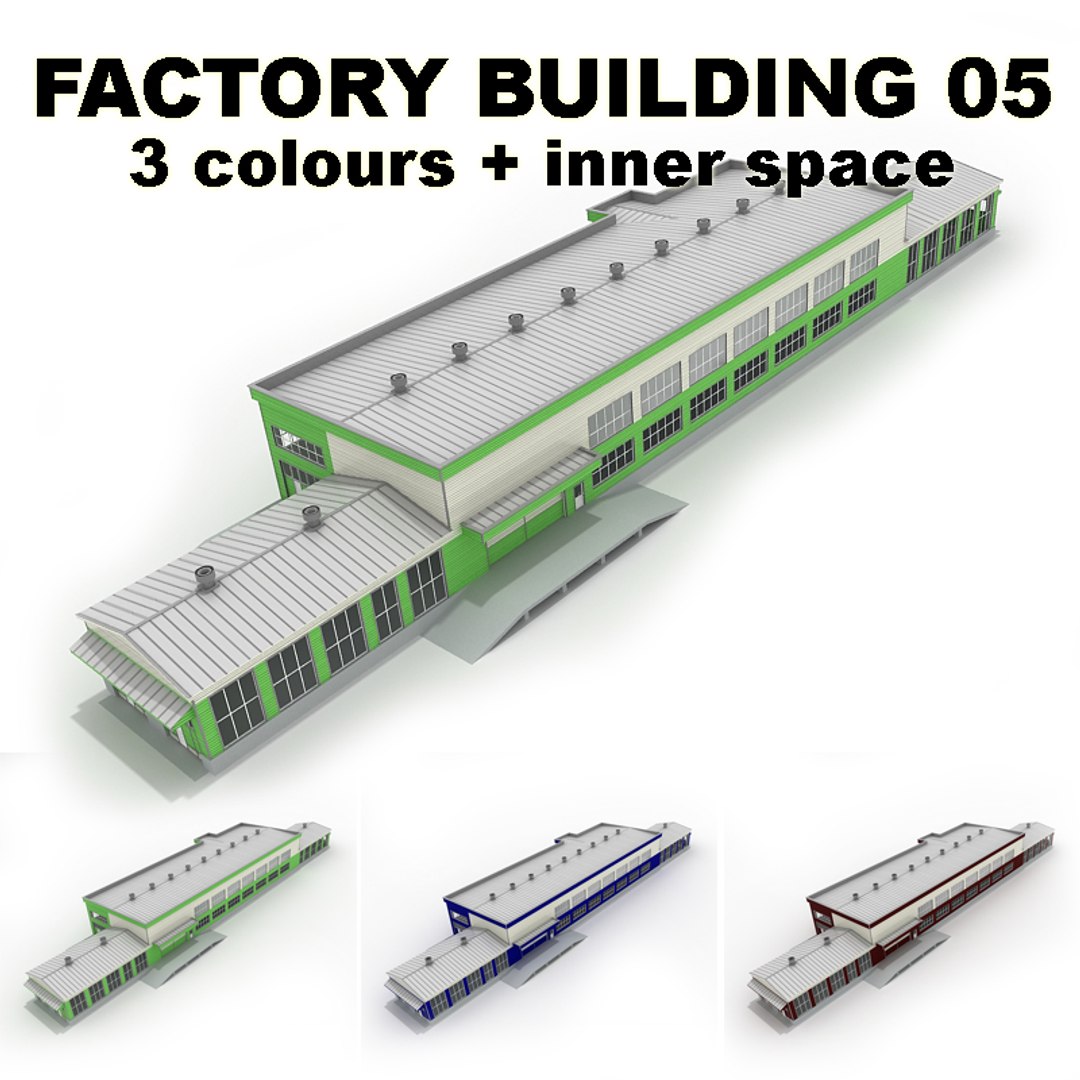 3d factory building 05 model