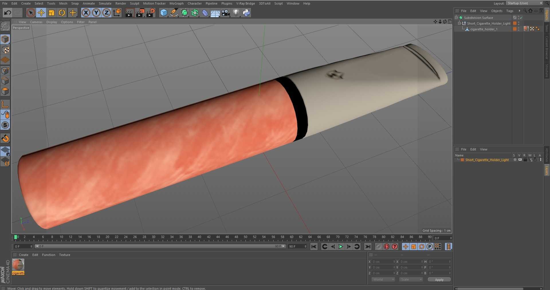 3D Short Cigarette Holder Light - TurboSquid 2212208