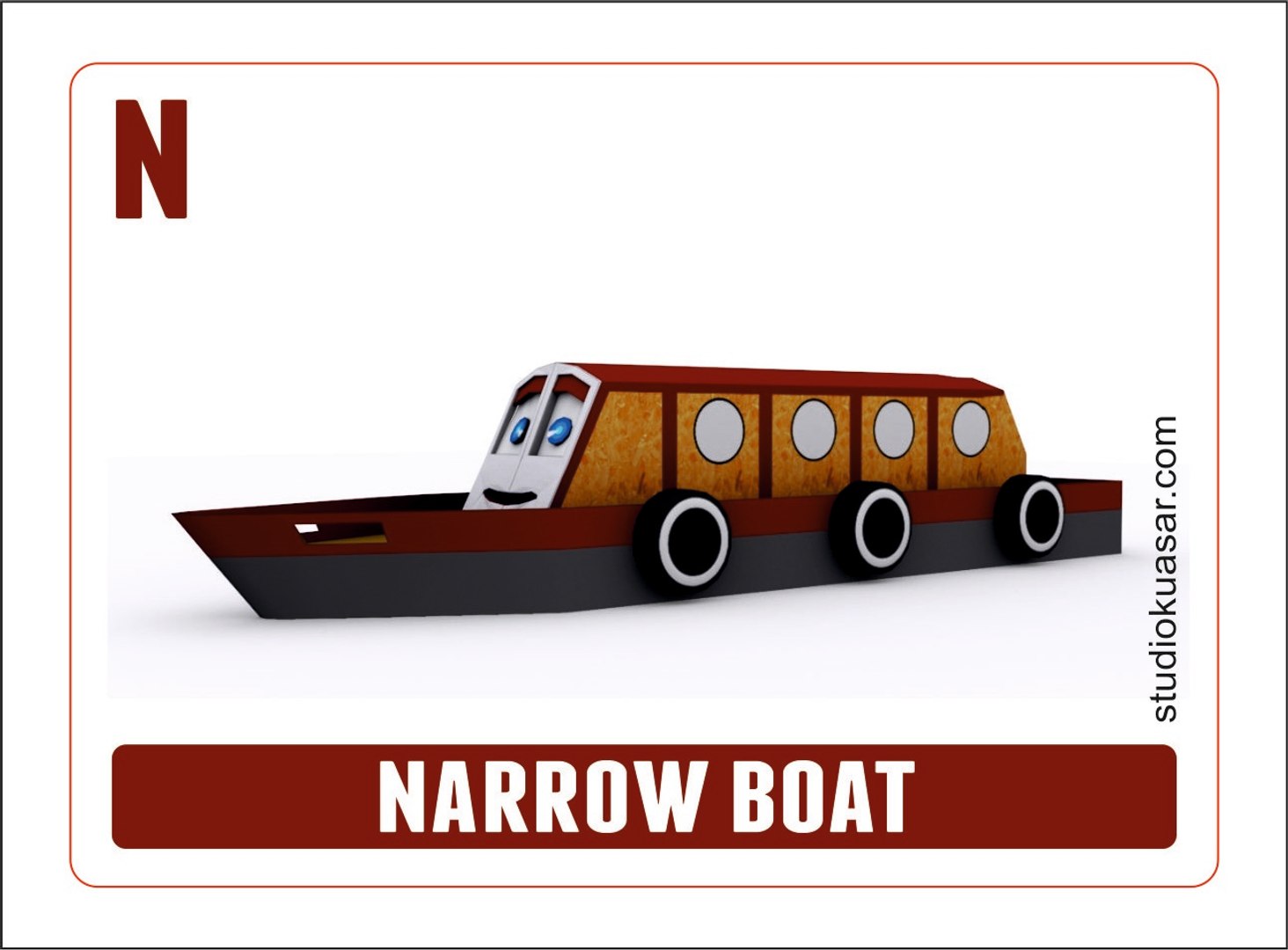Cartoon Narrow Boat 3d Max
