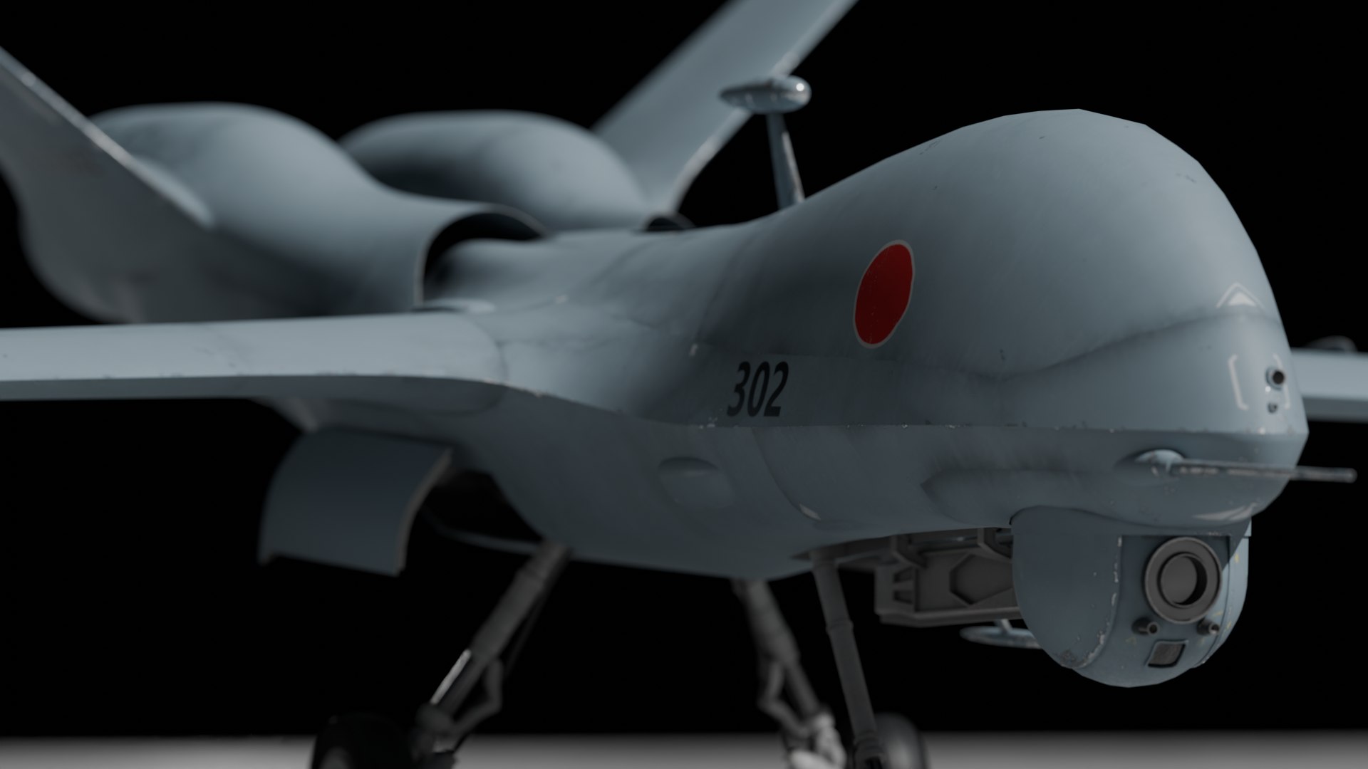RQ-4B Global Hawk Style UAV - Animated Game Ready Rigged Drone JASDF ...