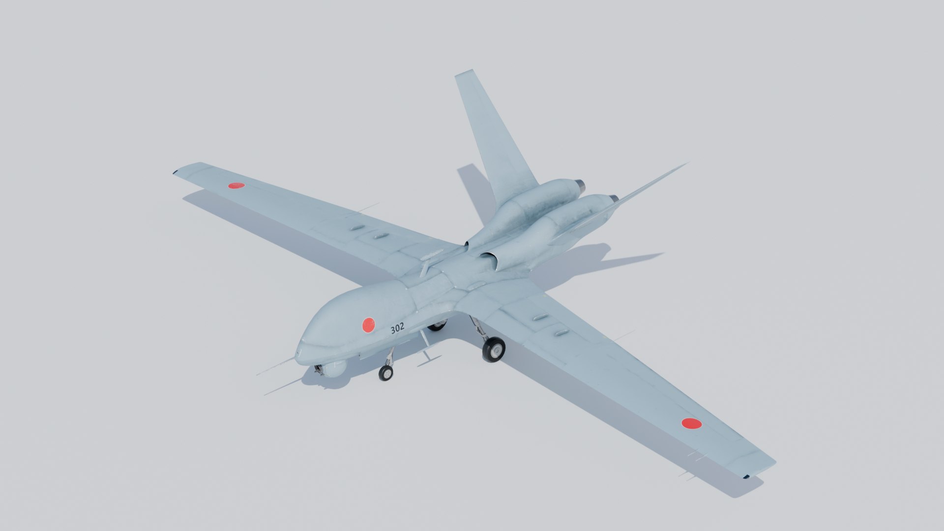 RQ-4B Global Hawk Style UAV - Animated Game Ready Rigged Drone JASDF ...