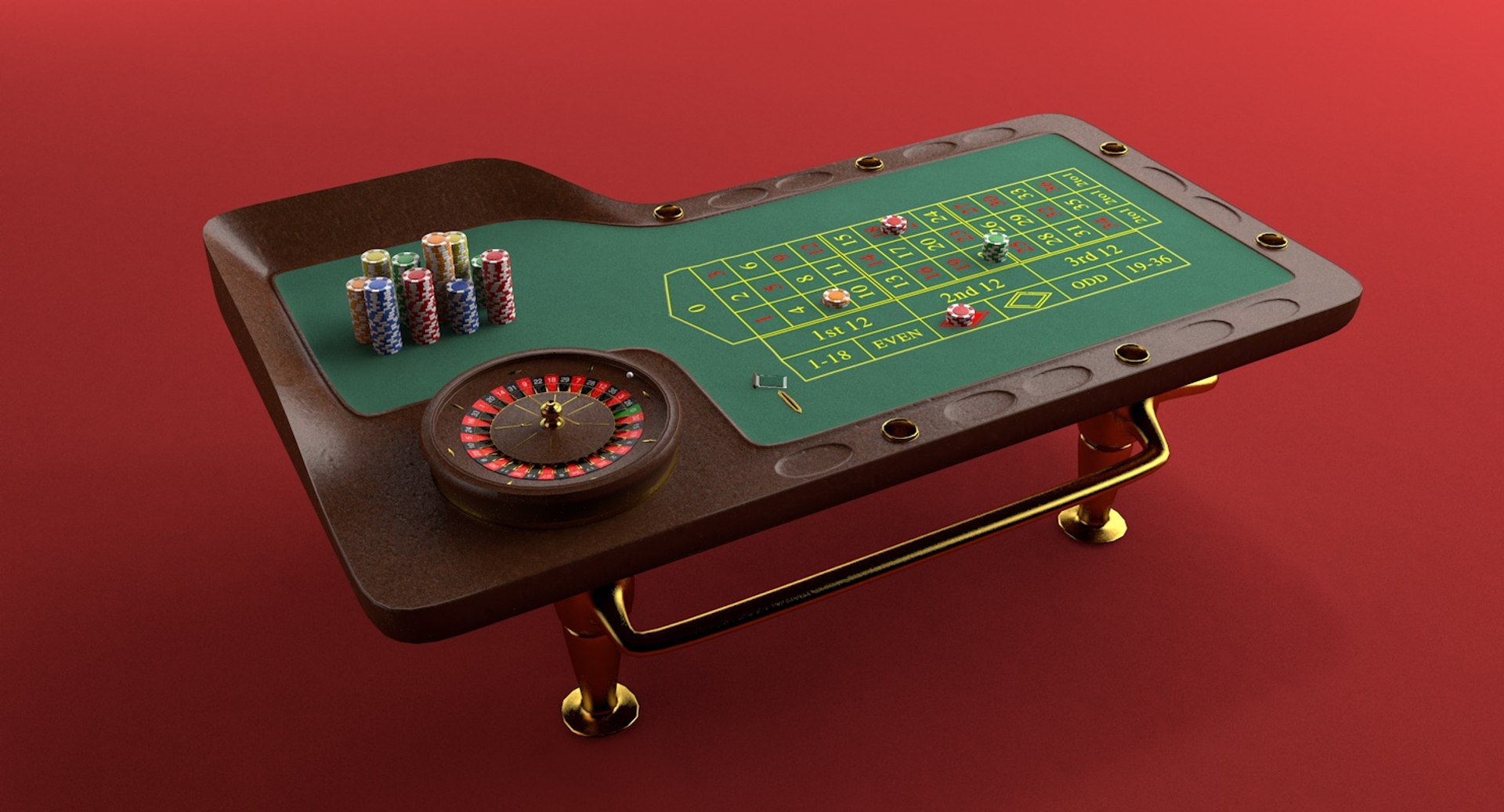 3d Model Roulette Table