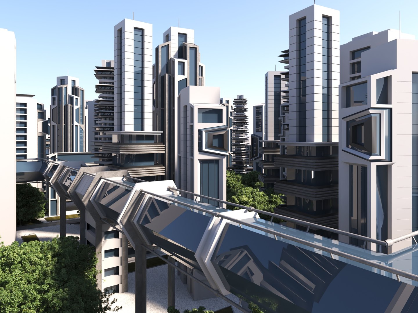 3D Futuristic City Model - TurboSquid 2082495