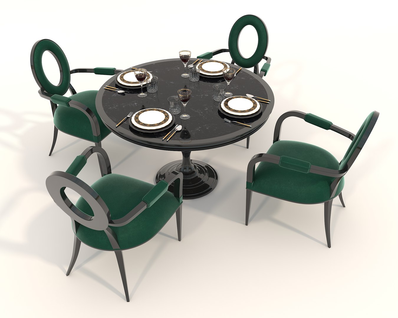 3D Dining Table and Chairs 6 model - TurboSquid 2118904