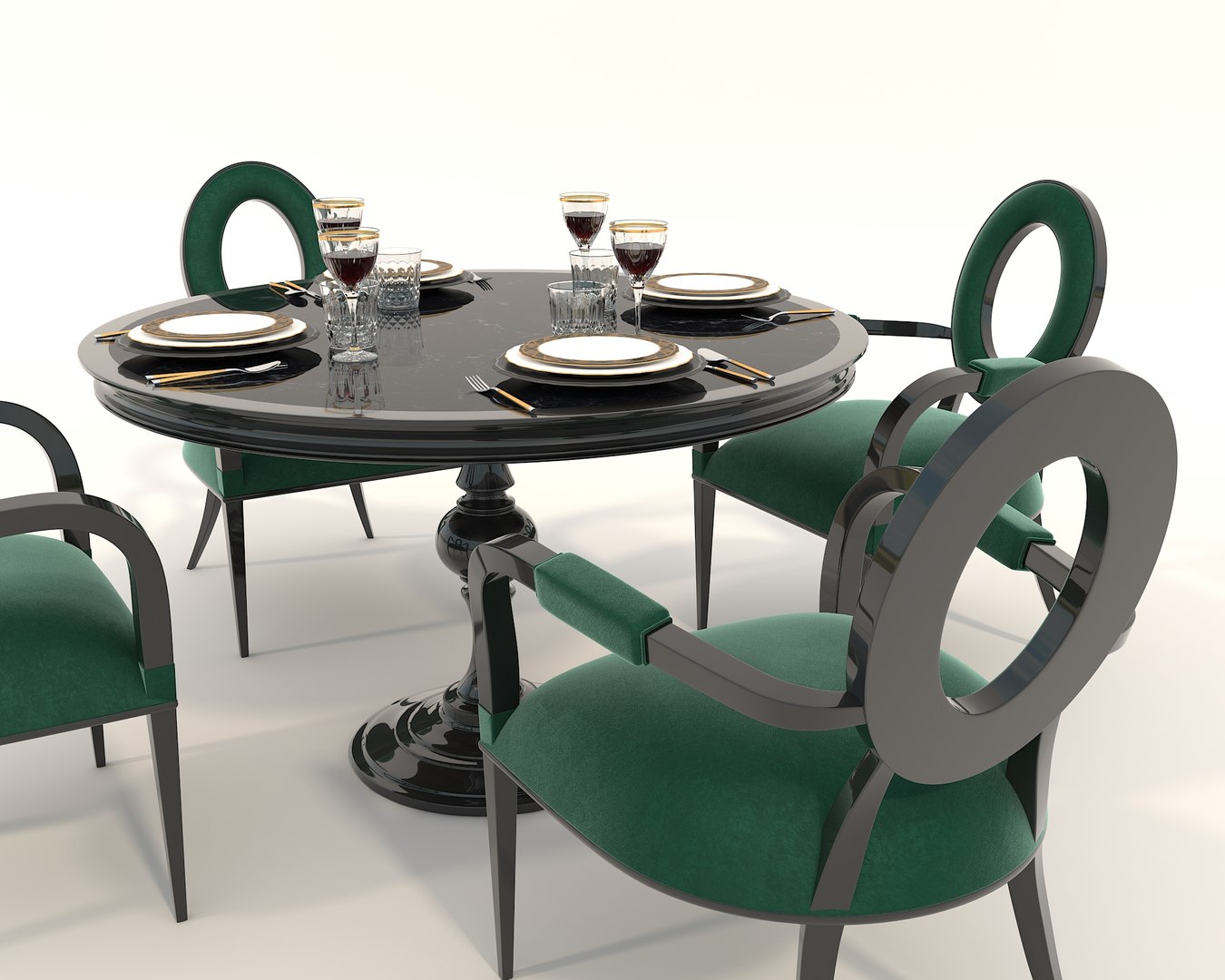 3D Dining Table and Chairs 6 model - TurboSquid 2118904