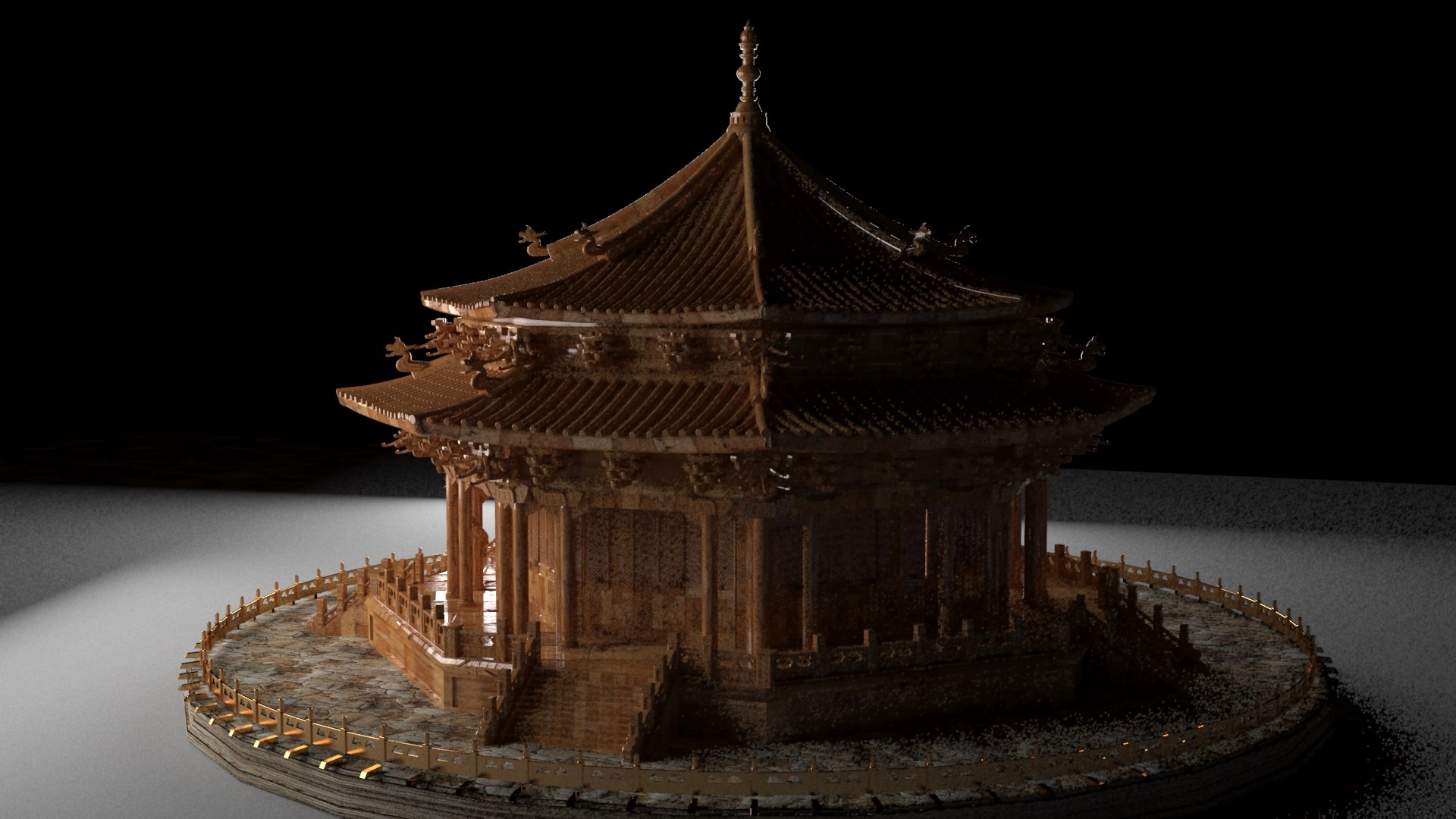 3D Chinese Wooden House Model - TurboSquid 1986530