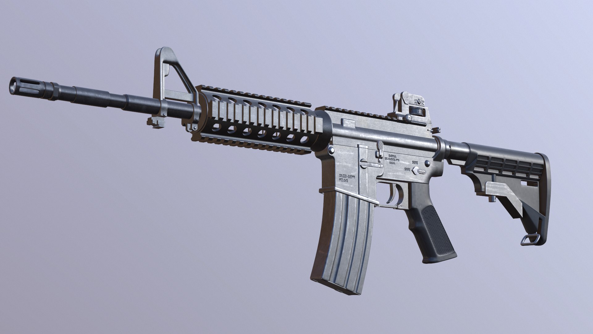 3ds Max M4 Rifle