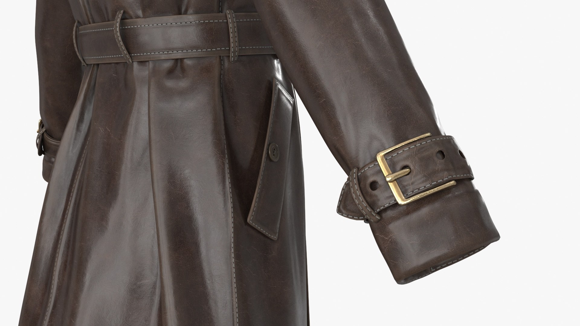 3D Leather Coat Model - TurboSquid 2319963