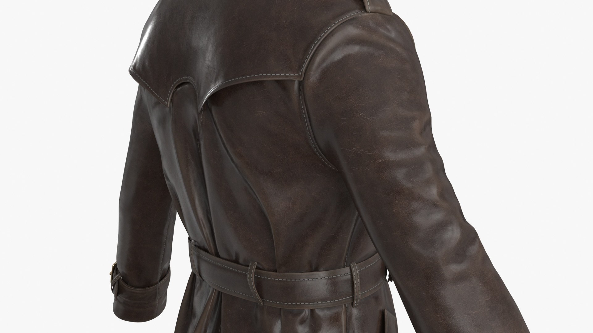 3D Leather Coat Model - TurboSquid 2319963