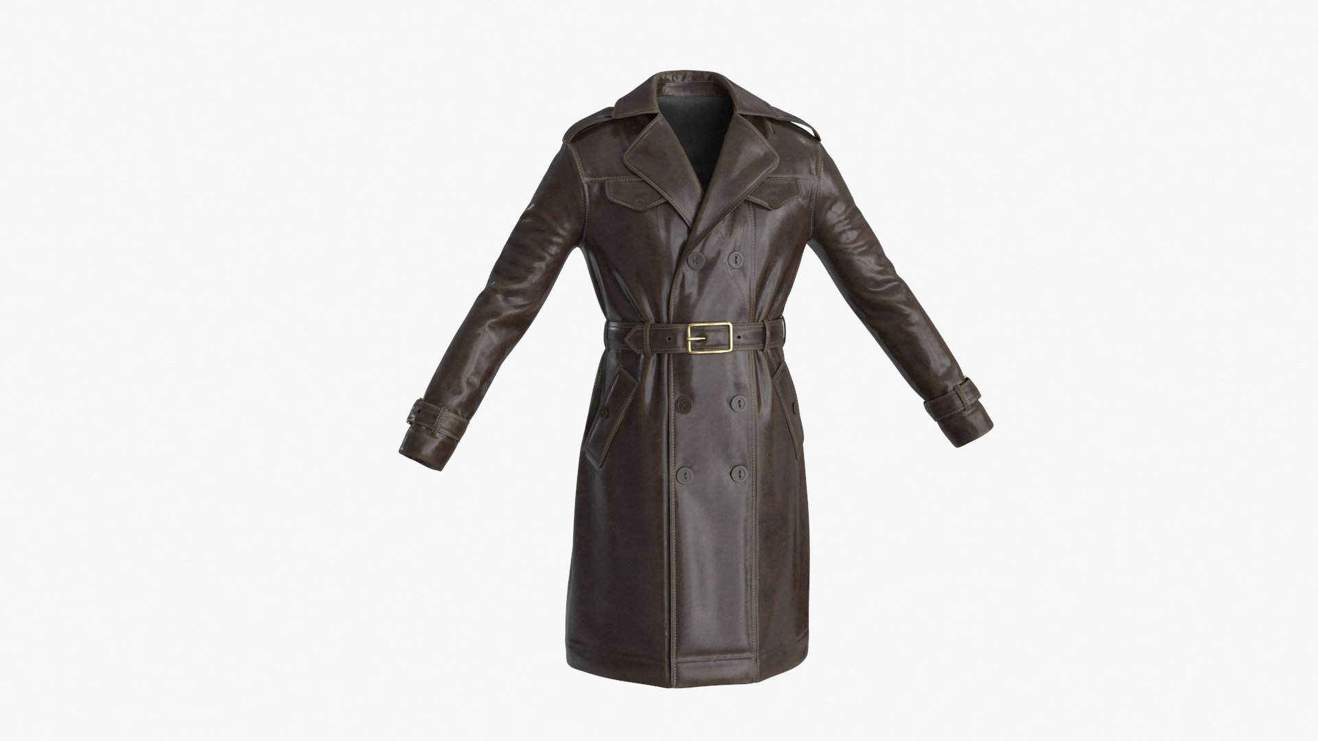 3D Leather Coat Model - TurboSquid 2319963